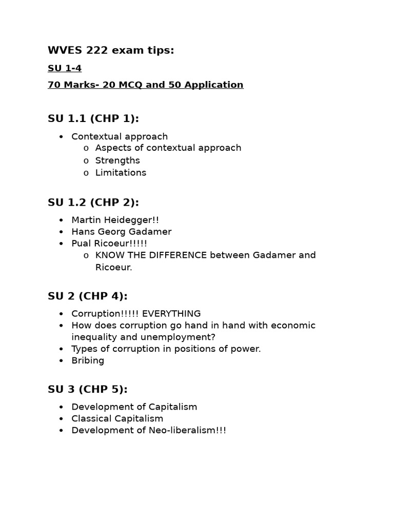 WVES 222 Exam Tips | PDF