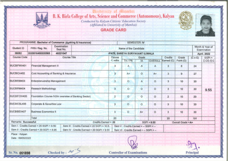Sem IV Marksheet | PDF