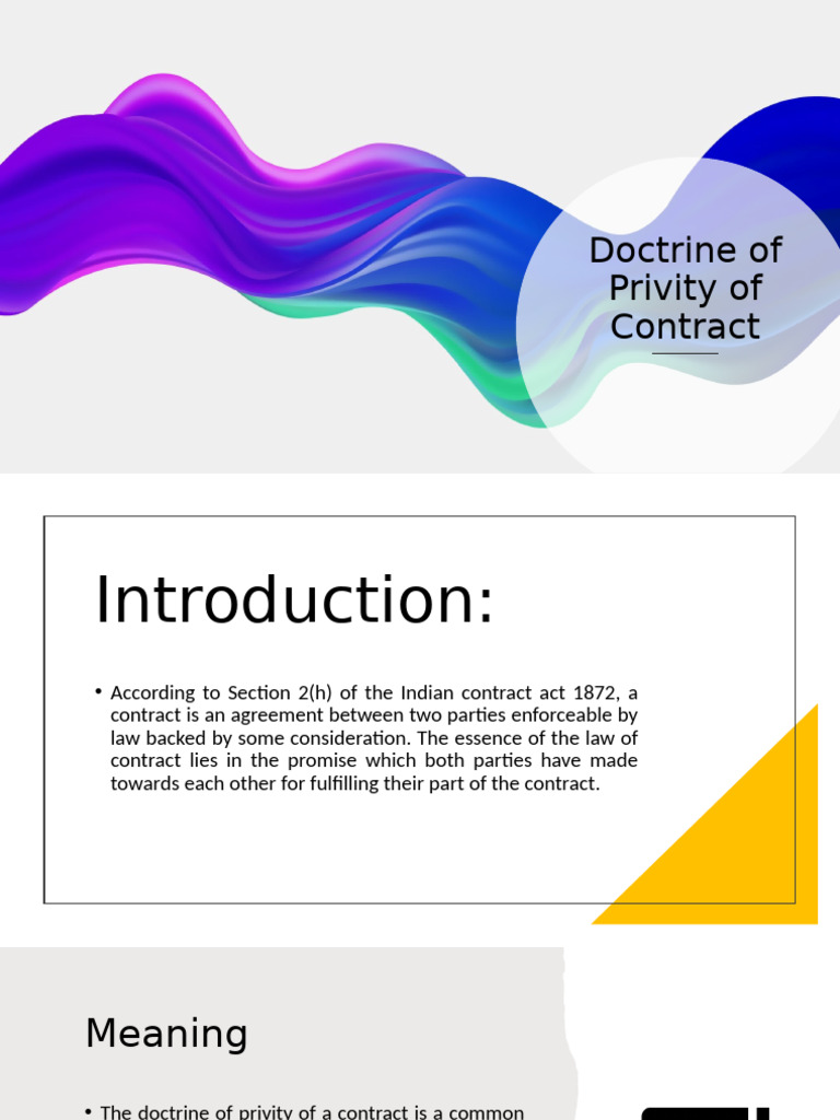 Doctrine of Privity of Contract | PDF | Justice | Crime & Violence