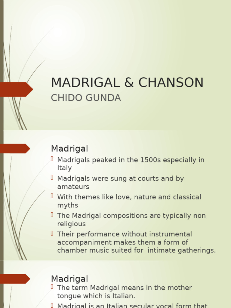 Chido Powerpointmadrigal & Chanson | PDF | Protestantism | Counter ...