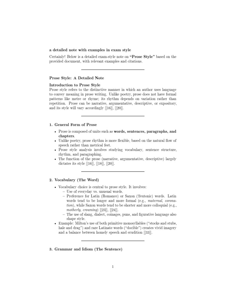 Understanding Prose Style Essentials | PDF | Metre (Poetry) | Prose