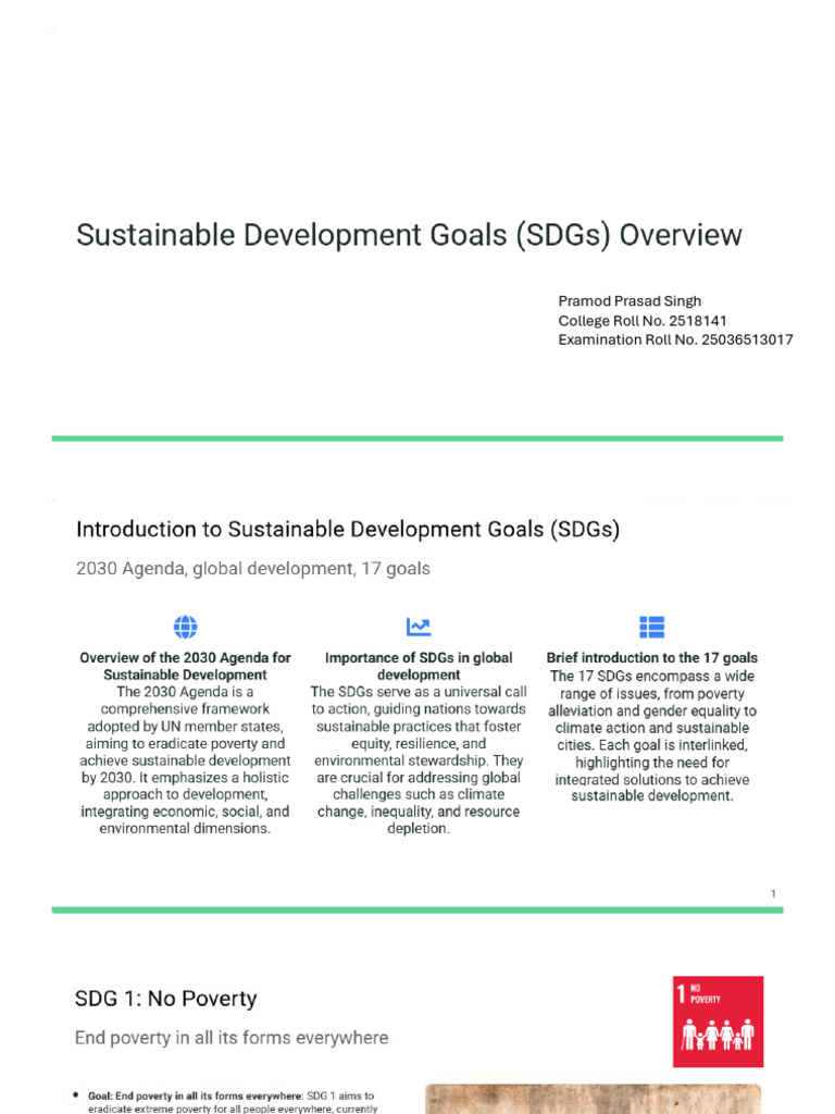 SDG Presentation by Pramod PDF | PDF