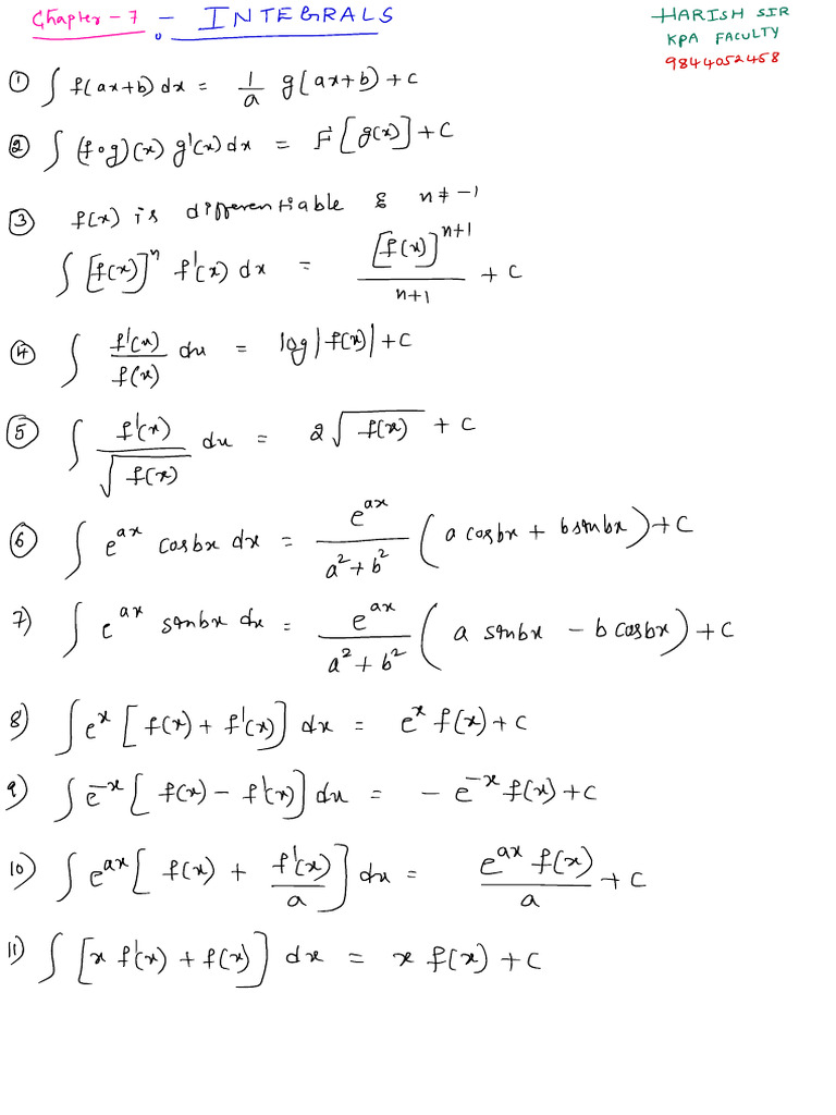 Integration Formulae and Tips and Tricks | PDF