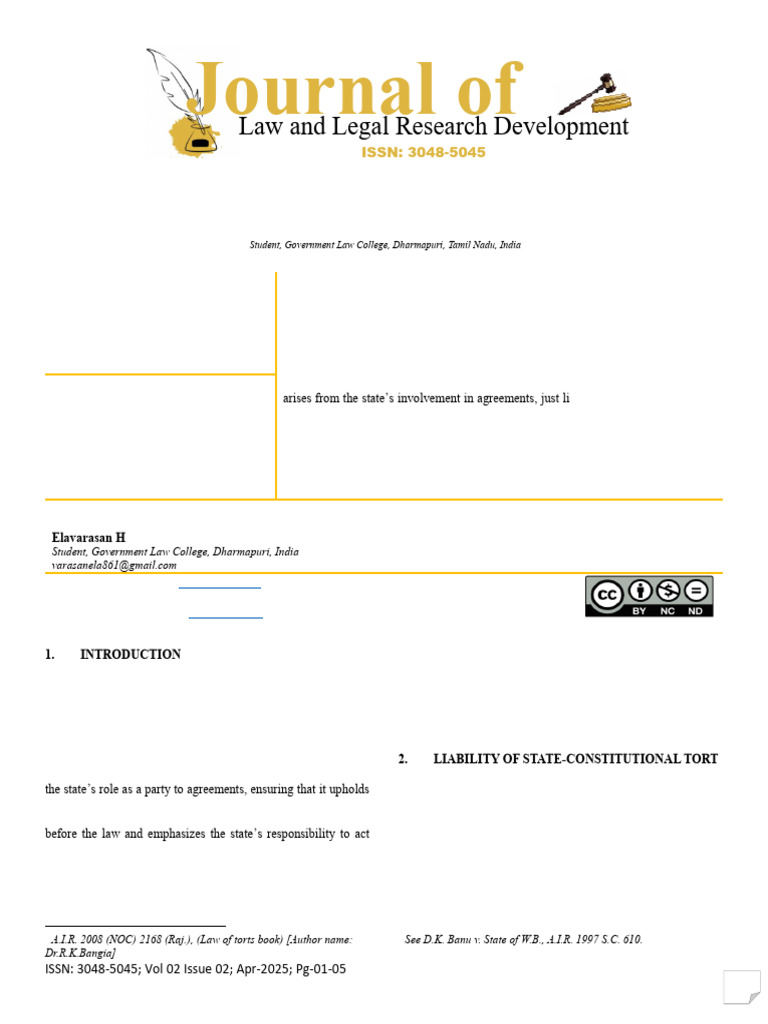 State Liability in Tort and Contract Law | PDF | Tort | Legal Liability