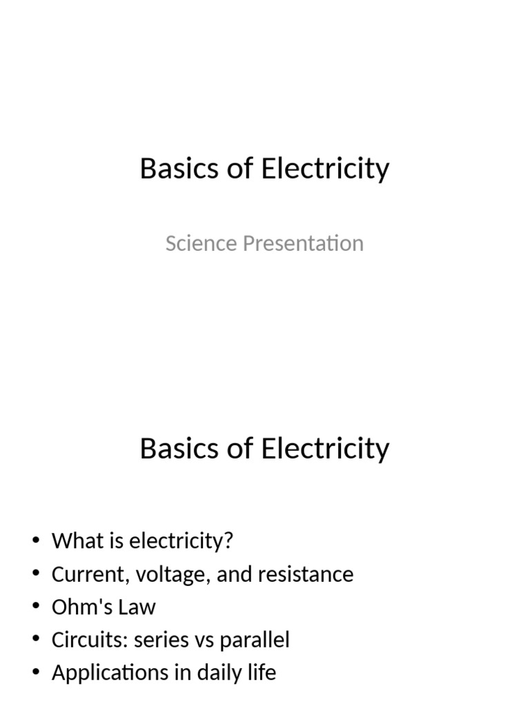 Basics of Electricity | PDF