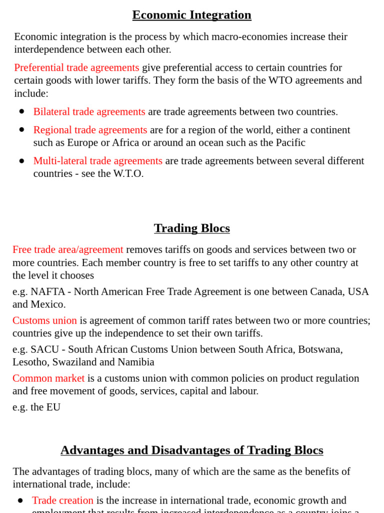 Economic Integration | PDF | World Trade Organization | Trade Agreements