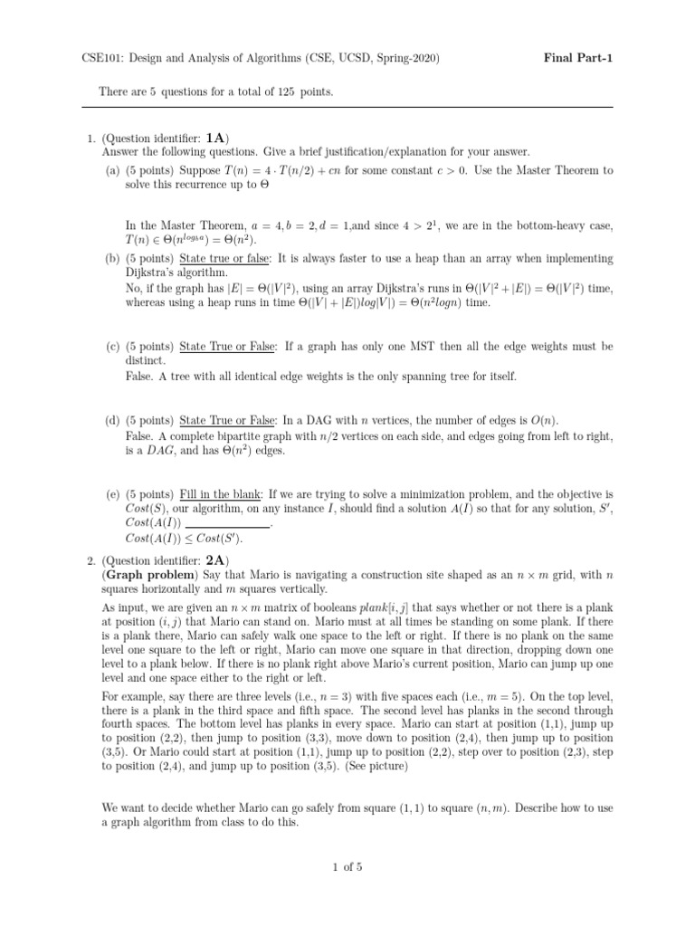 Ans 2020 | PDF | Vertex (Graph Theory) | Algorithms