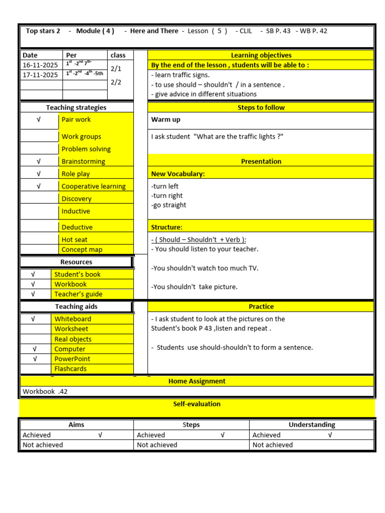 Traffic Signs and Advice Lesson Plan | PDF | Linguistics | Behavior ...