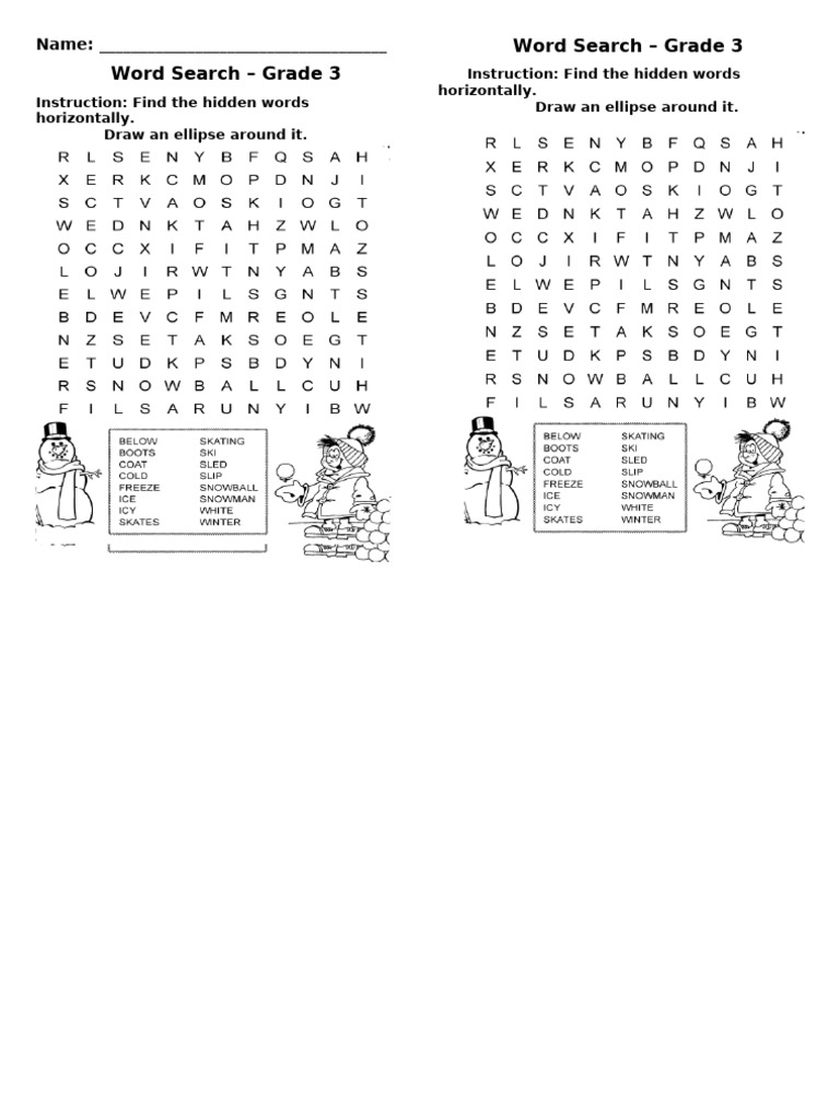 Word Search Grade 3 | PDF