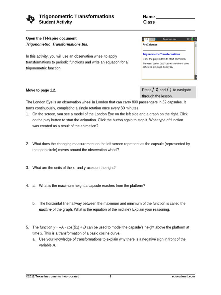 Trigonometric Transformations | PDF | Trigonometric Functions ...