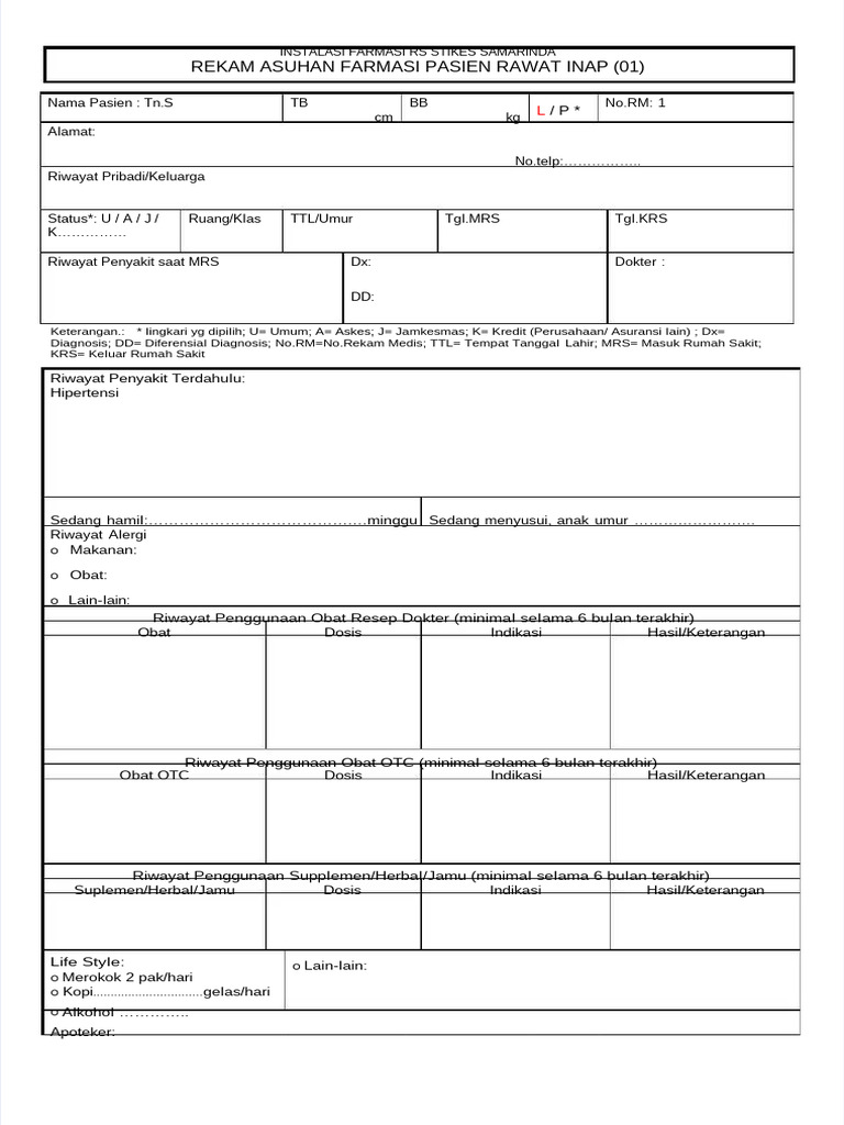 PDF Form Asuhan Farmasi 9 | PDF