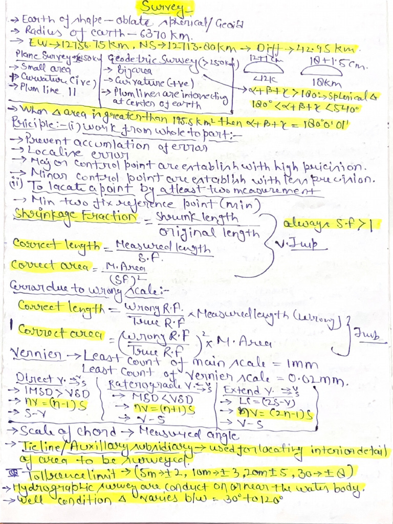 Survey Written Short Notes | PDF