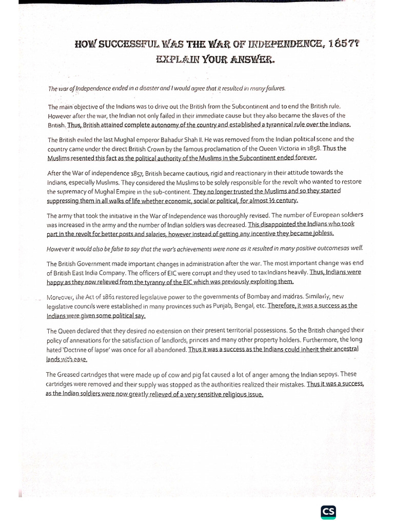 Successful War of Independence | PDF