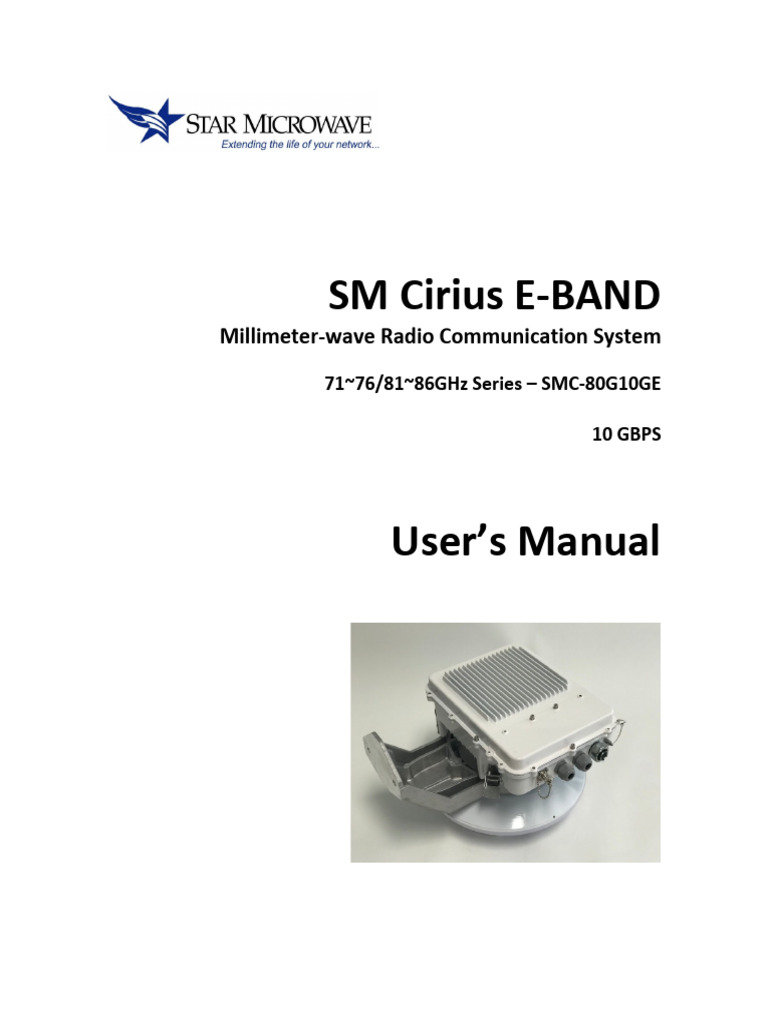SM Cirius E-Band 10Gbps Wireless System | PDF | Computer Network | Ip ...