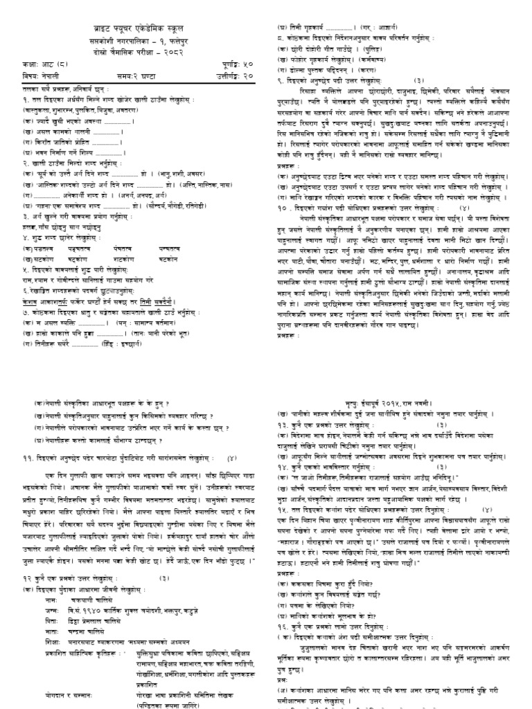 Class 8 Nepali | PDF
