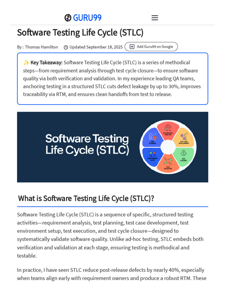 Software Testing Life Cycle Explained | PDF | Software Testing ...
