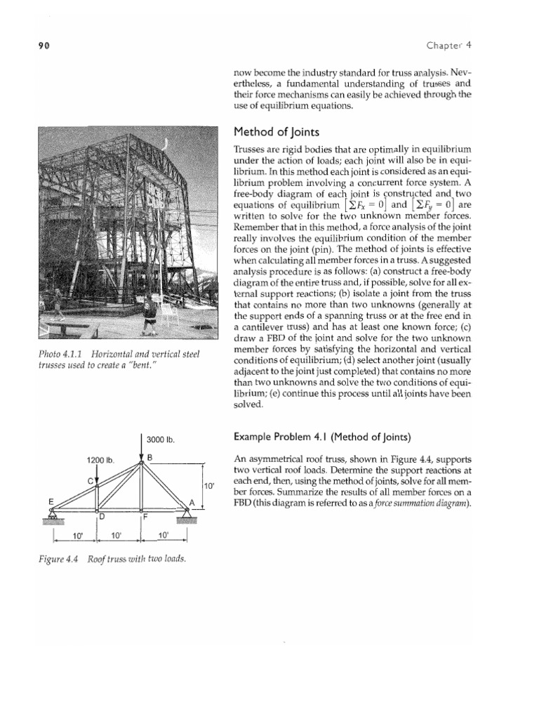 4.1 Old Book Method of Joints | PDF