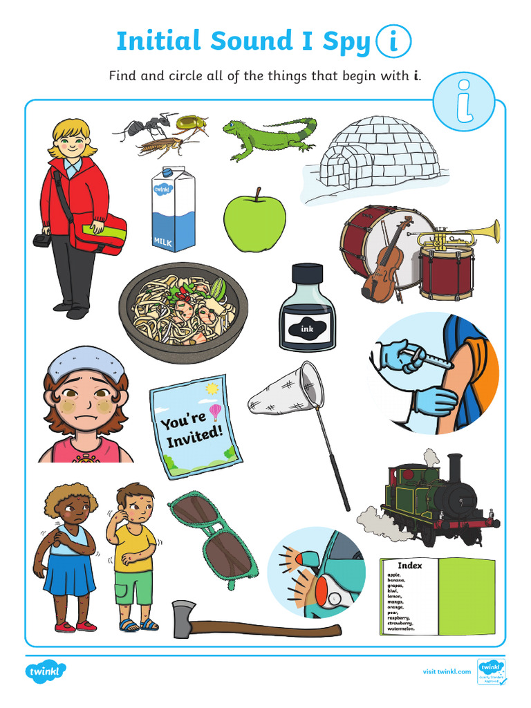 Initial Sound I Spy: Letter I Activity | PDF