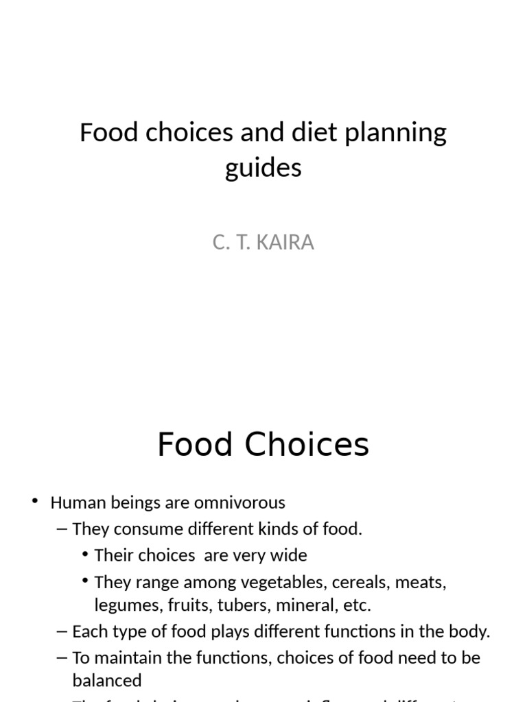 Food Choices and Diet Planning Guides-1 | PDF | Dieting | Calorie