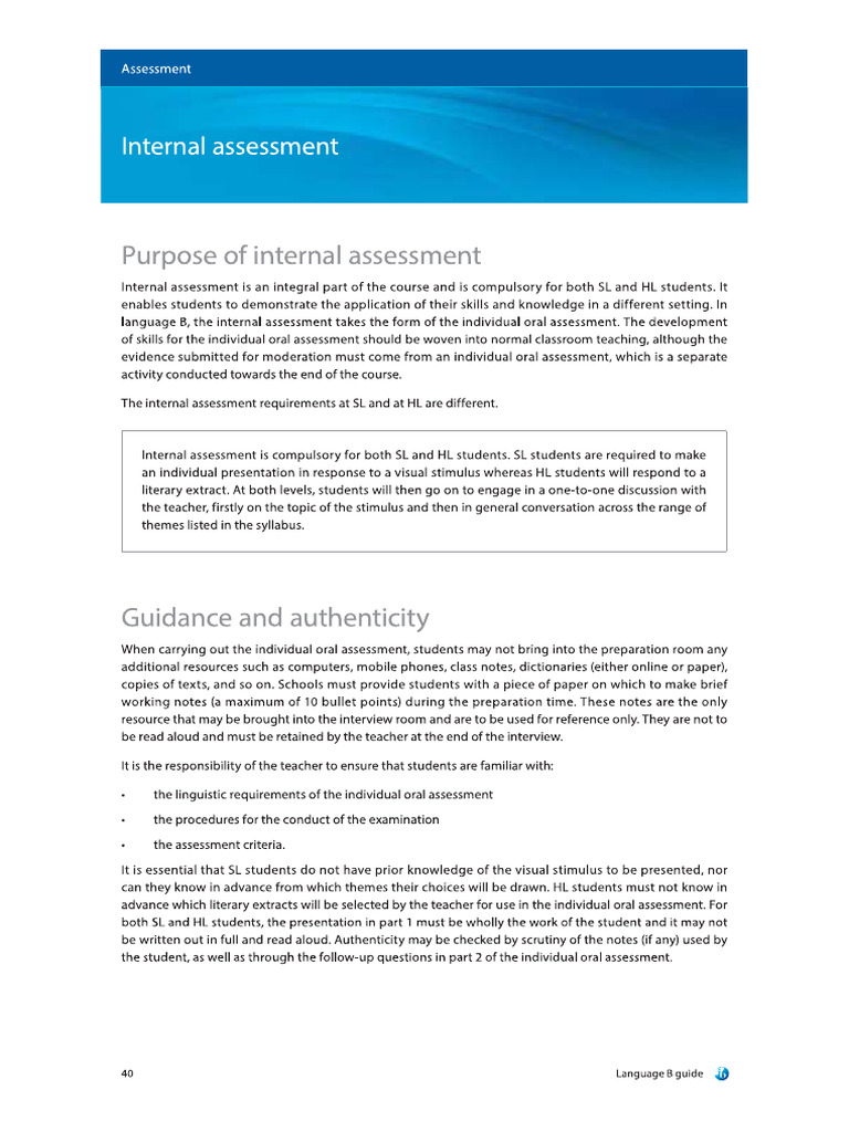 IOA Assessment Criteria | PDF
