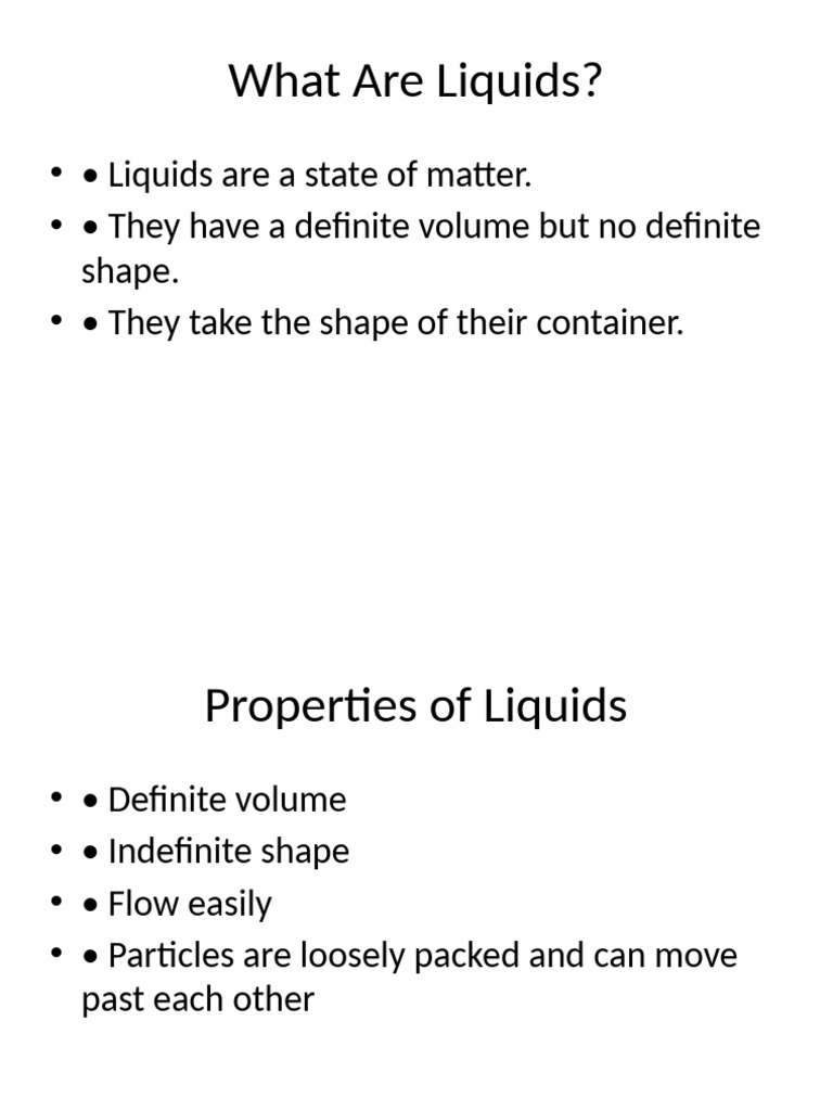 Understanding Liquids: Properties & Uses | PDF