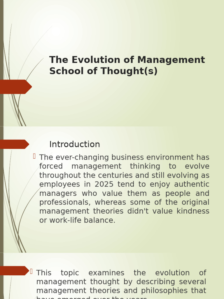 Evolution of Management Theories | PDF | System | Lean Manufacturing