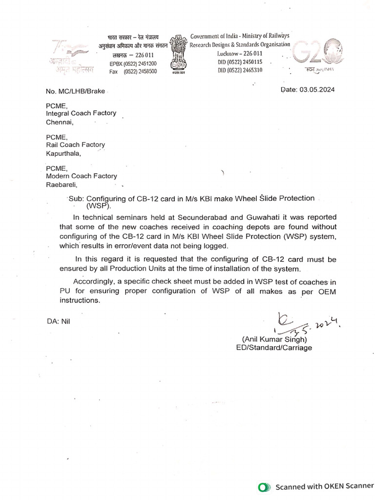 Letter To PUS - WSP CB-12 Card Configure - Dated 03.05.2024 | PDF ...