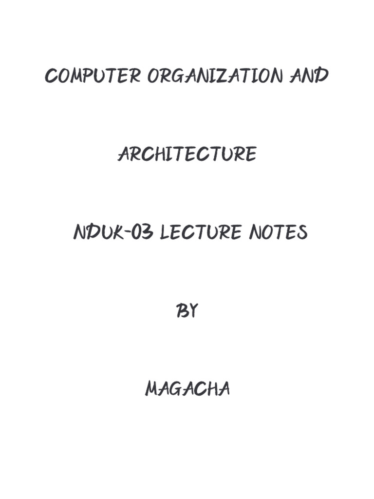 Computer Organization & Architecture Guide | PDF | Central Processing ...