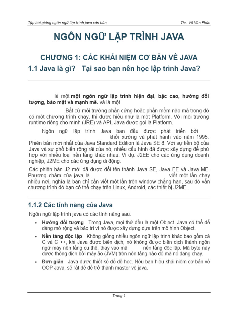 0.DNC Giao Trinh Java Can Ban VVP 2022 KNNN | PDF