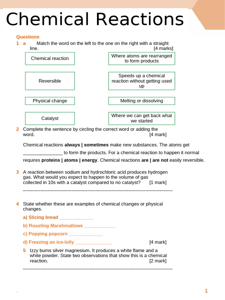 Understanding Chemical Reactions | PDF