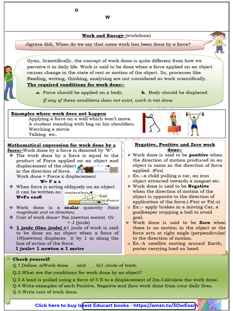 Worksheet65 Work and Energy | PDF | Force | Quantity