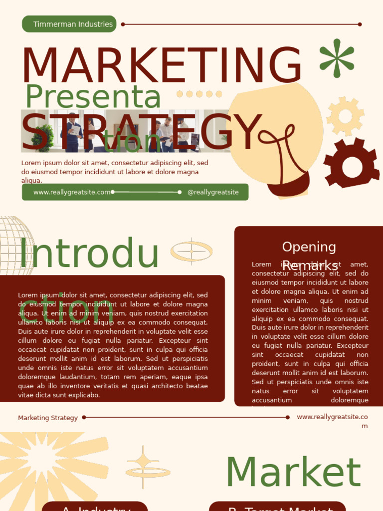 Cream & Red Modern Minimalist Marketing Strategy Presentation | PDF