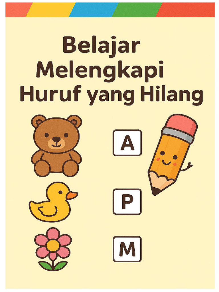 Media Pembelajaran Anak - Melengkapi Huruf Yang Hilang | PDF