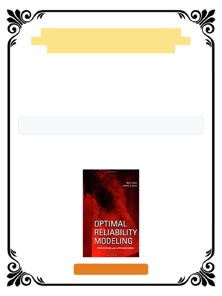 Optimal Reliability Modeling Principles and Applications 1st Edition ...