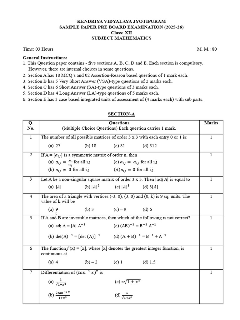 Pb Sample Ppr 2 Pdf Equations Function Mathematics
