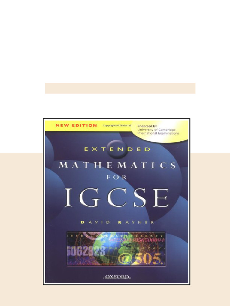 Extended Mathematics for IGCSE 1st edition Edition David Rayner download full chapters | PDF