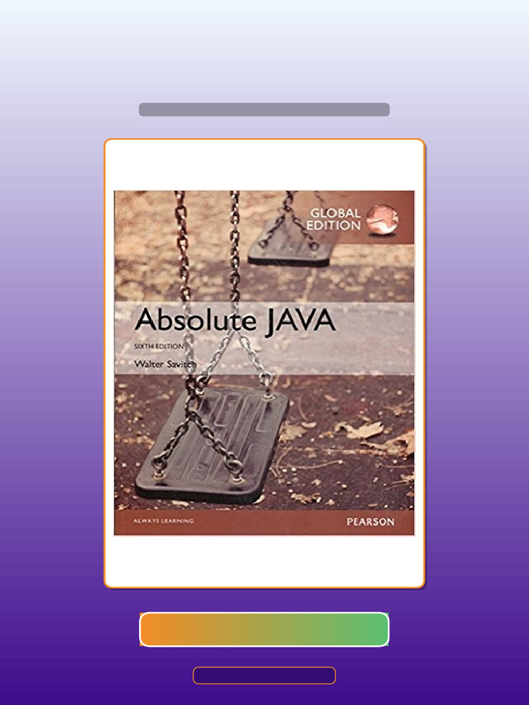 Test Bank of Absolute Java 6th Global Edition by Walter Savitch eBook ...