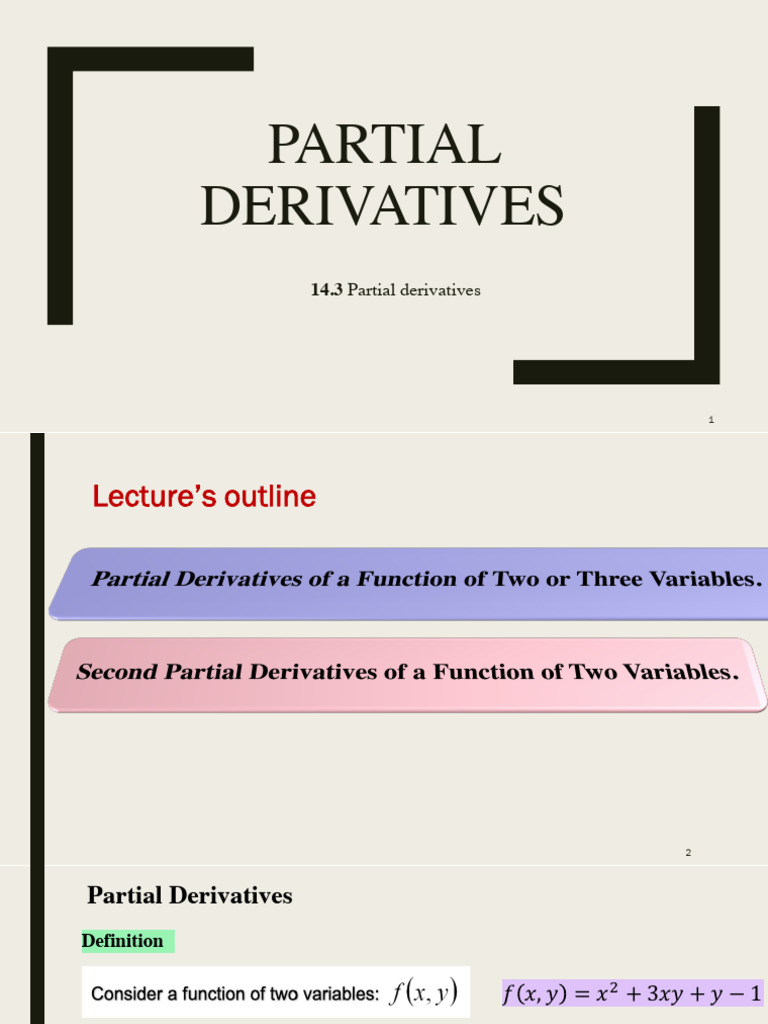14.3 Partial Derivatives | PDF | Derivative | Functional Analysis