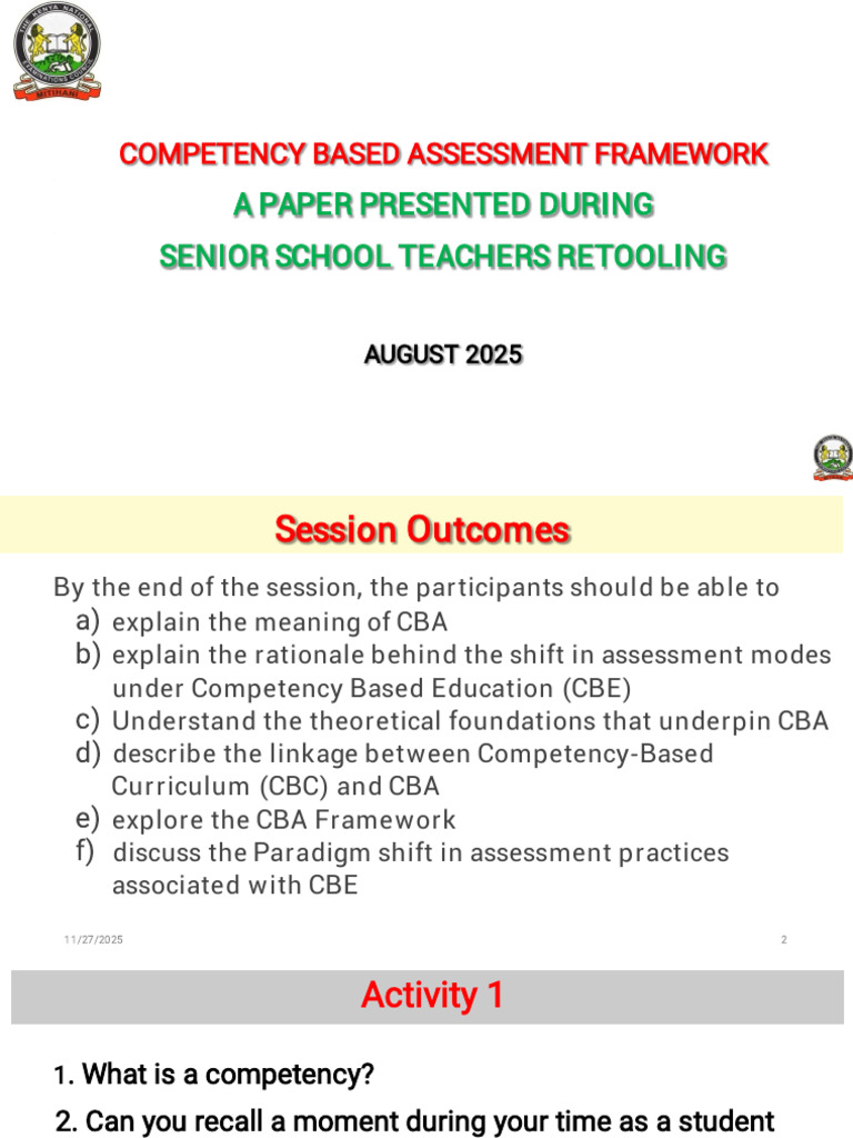 Competency-Based Assessment Framework | PDF | Educational Assessment ...