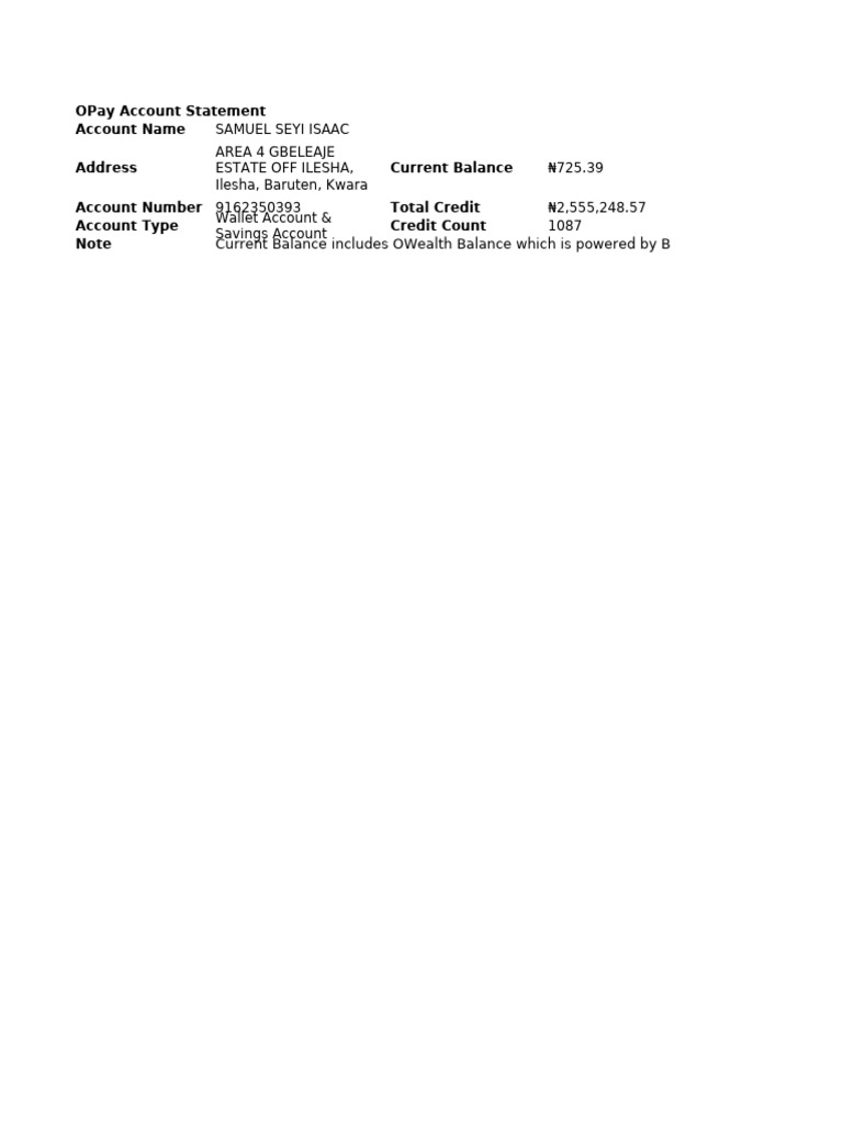 Samuel Seyi Isaac - 9162350393 - 20251107214130 | PDF | Debit Card ...