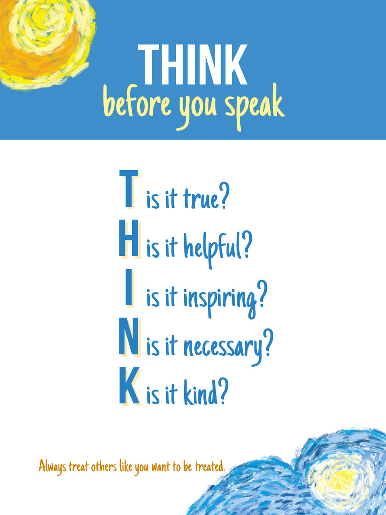 Think Before You Speak: A Guide | PDF