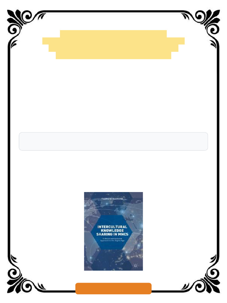 Intercultural Knowledge Sharing in MNCs: A Glocal and Inclusive ...