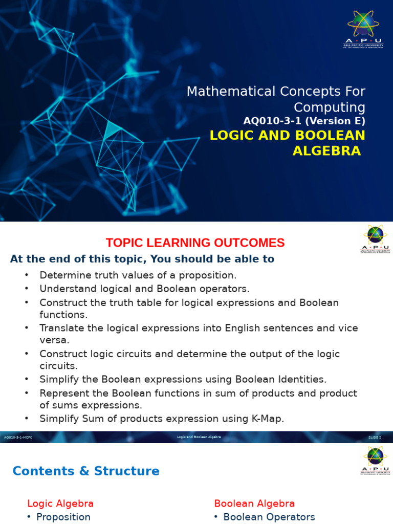 5. Logic and Boolean Algebra | PDF | Boolean Algebra | Teaching Mathematics