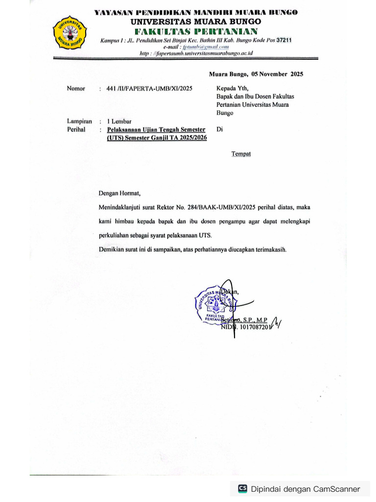 Edaran UTS | PDF