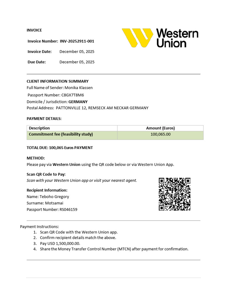 Invoice Wu 100k | PDF