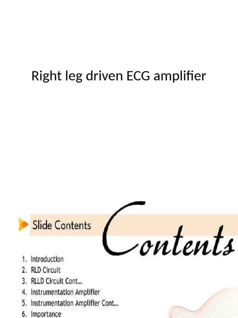 Right Leg Driven ECG Amplifier | PDF