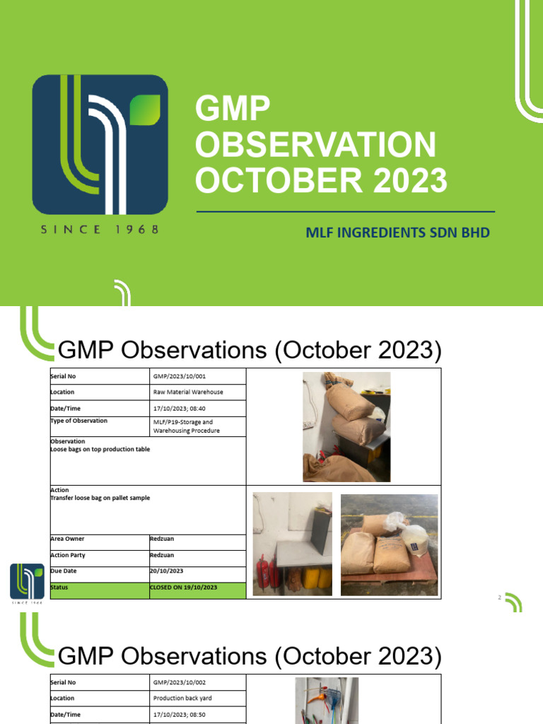 1. Quality & GMP Update (Oct 2023)_20.10.2023 | PDF | Warehouse ...