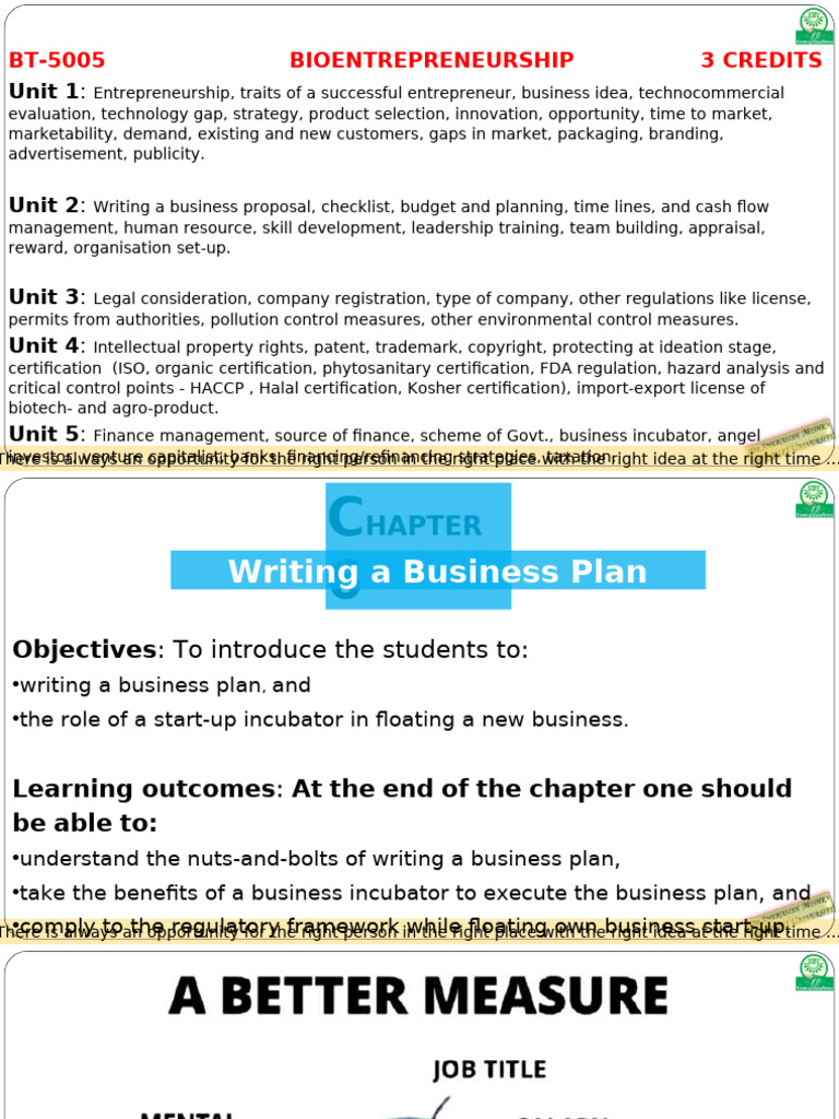 Lecture 6. Unit-2 - Writing A Business Plan | PDF | Expense ...