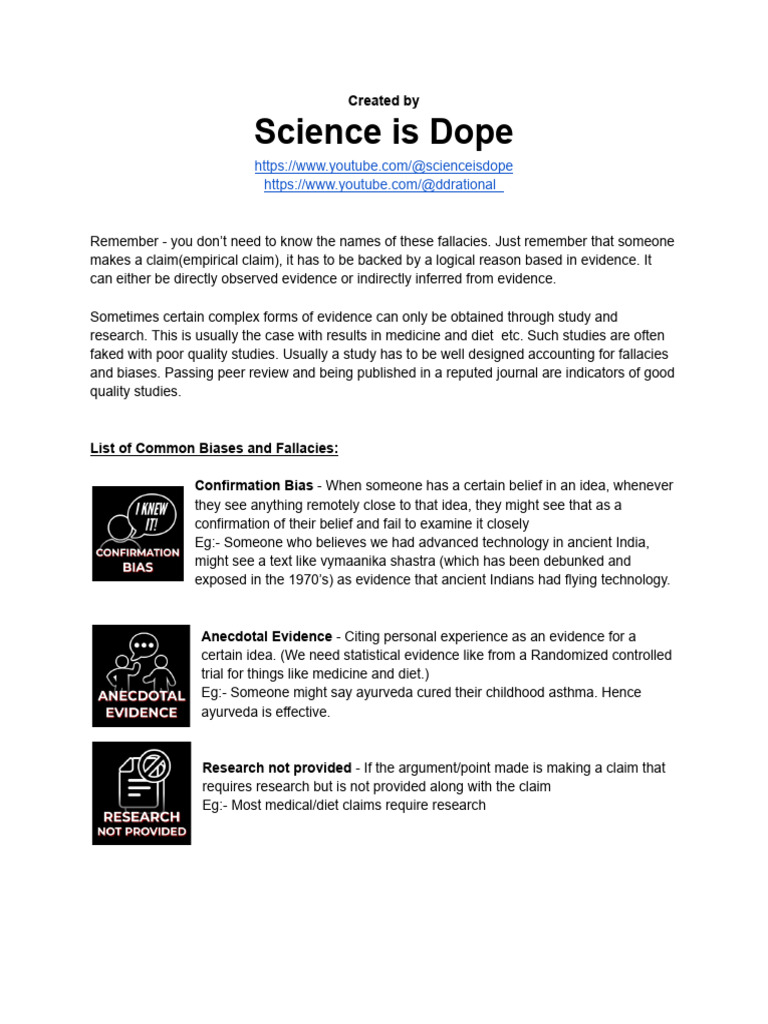 Common Fallacies and Biases Explained | PDF | Fallacy | Theory