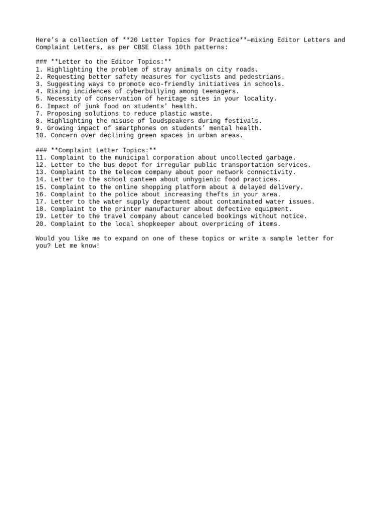 Here's A Collection of 20 Letter To | PDF